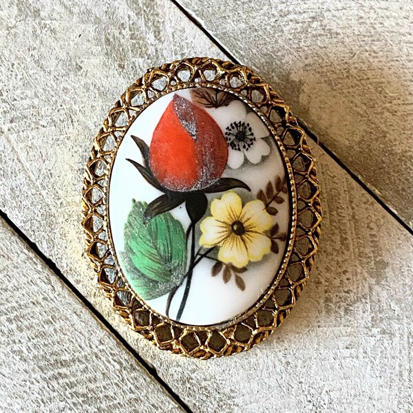 Porcelain Brooch - Etsy