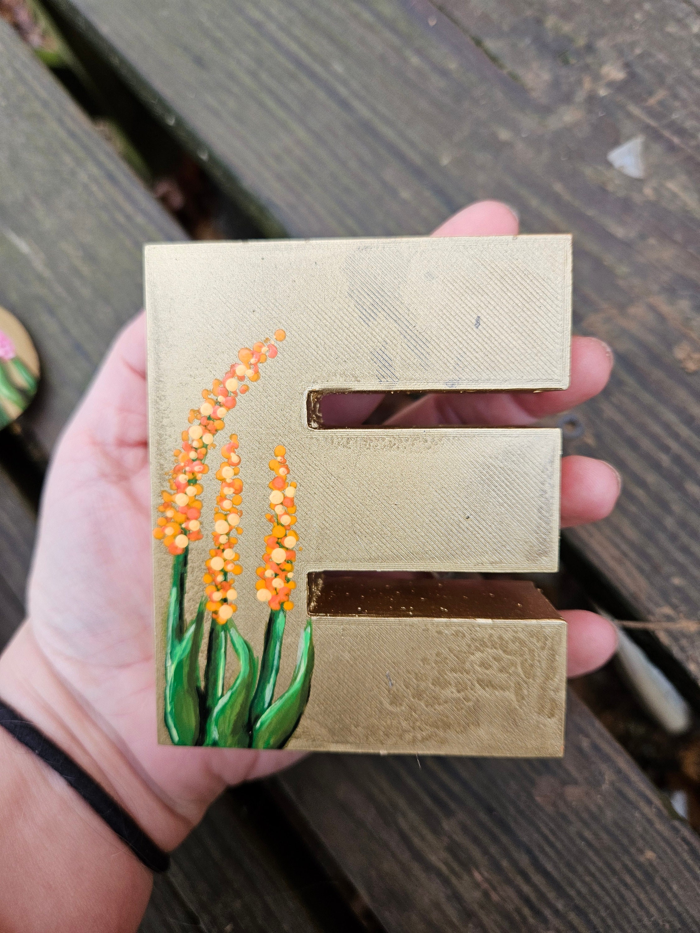 3D Printed Custom Letter Jewelry Box, Initials Gold Silver Trinket Box ...