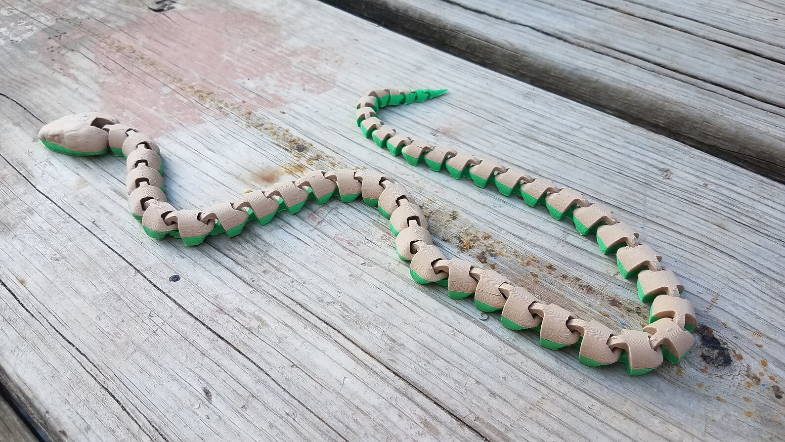 3D Printed Articulated Flexible Snake, Flexible Snake Toy, Articulated ...