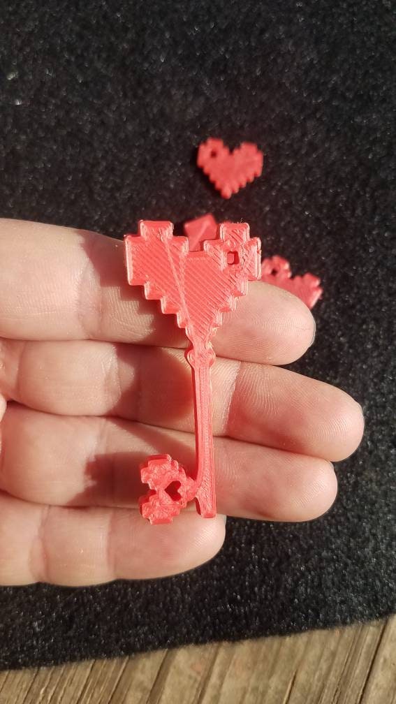 8 Bit 3D Printed Heart Charms 3D Printed Charms Pixelated - Etsy