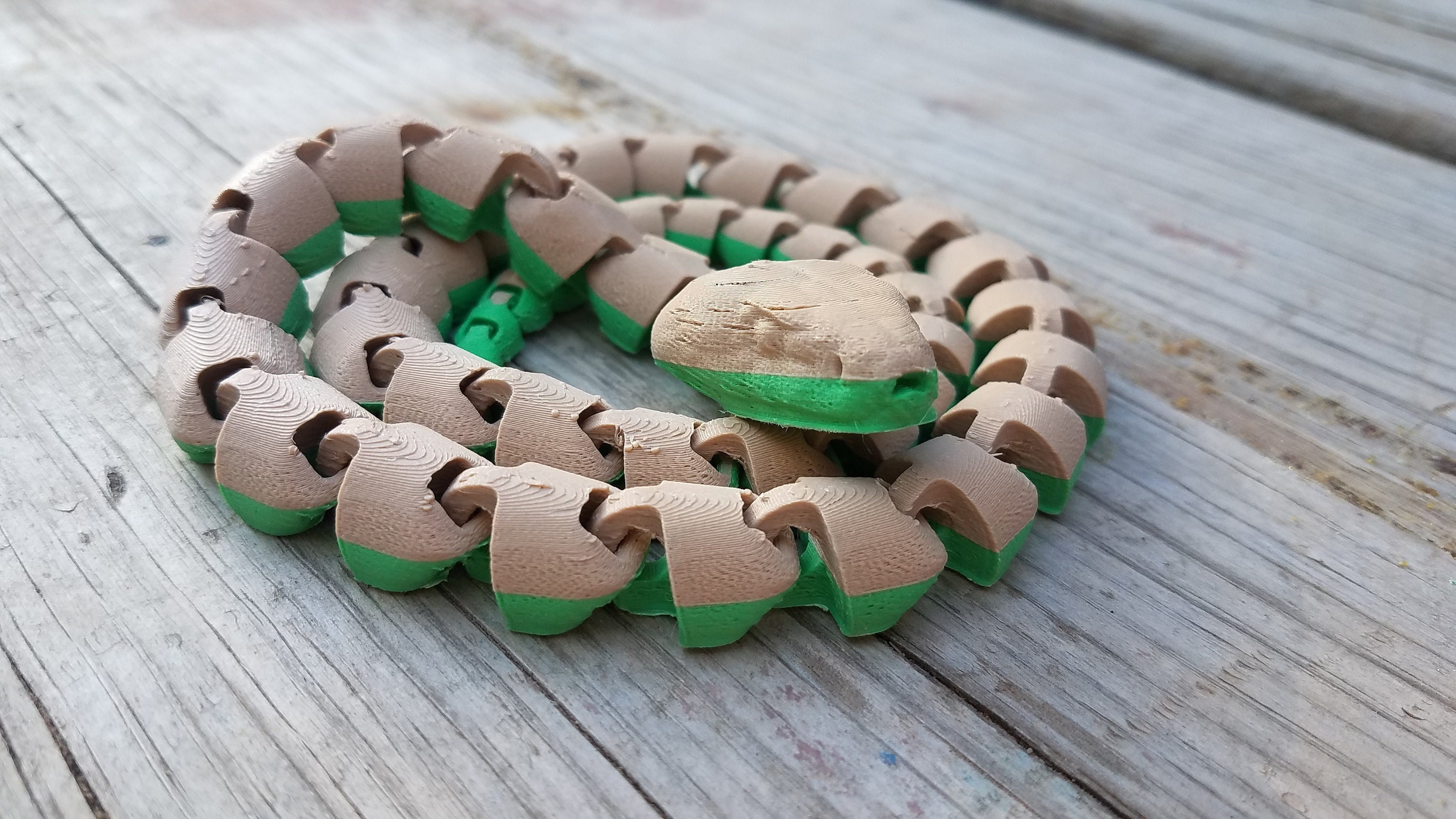 3D Printed Articulated Flexible Snake, Flexible Snake Toy, Articulated ...