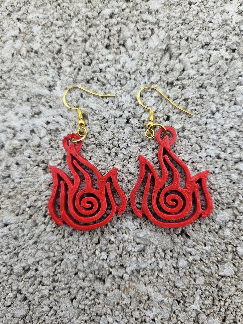 ATLA Symbol Earrings, Elements Earth Fire Water Air Symbol Earrings ...