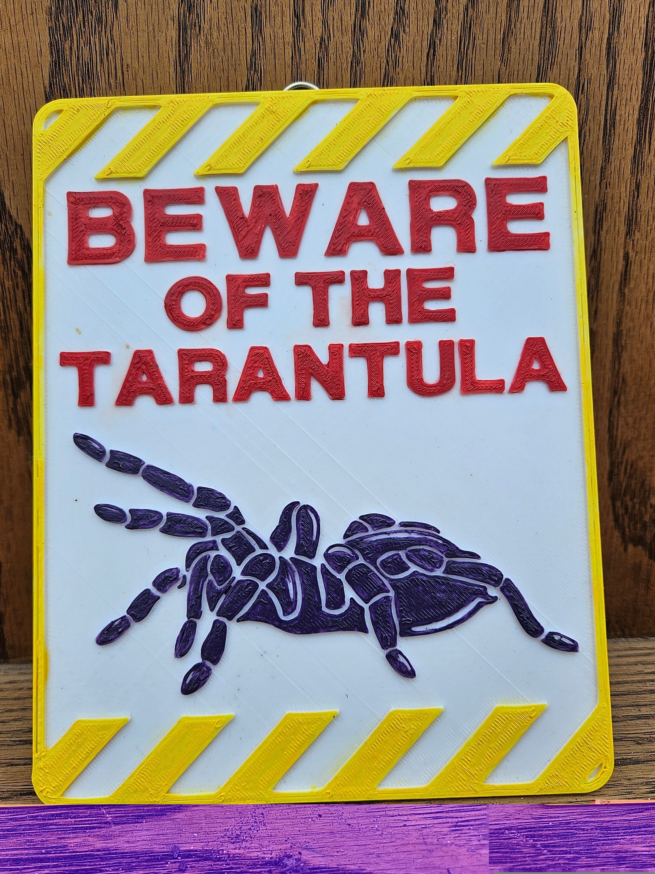 Beware of the Tarantula 3D Printed Hand Painted Sign, Tarantula Keeper ...