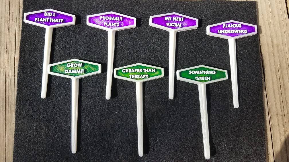 Sarcastic Plant Markers, 3D Printed Plant Stakes Funny, Humorous Plant ...