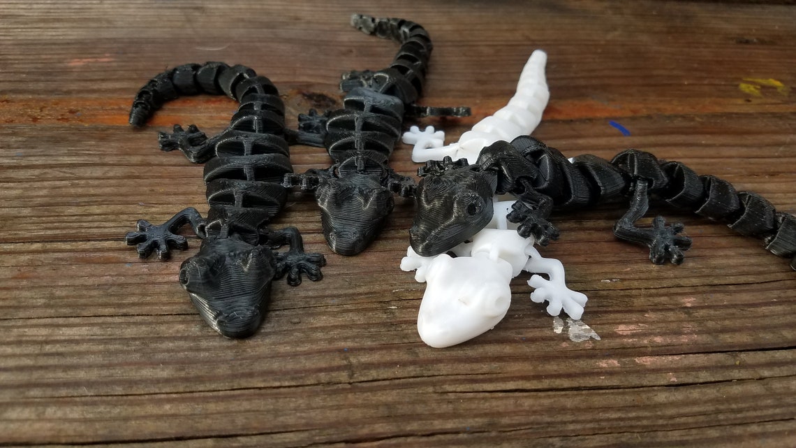 3D Printed Articulated Gecko, 3D Printed Flexible Lizard, 3D Printed ...