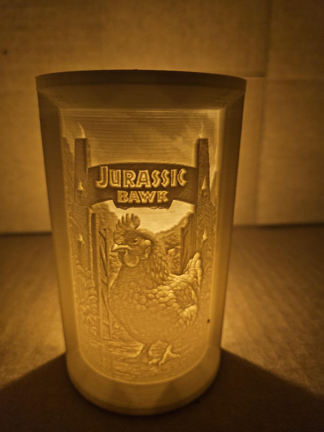 Jurassic Bawk Lithophane Lamp | Funny Chicken Night Light | 5in X 3in ...