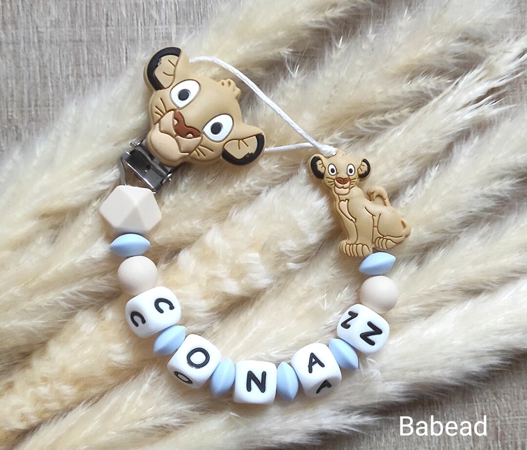 Simba Lion King Style Pacifier Clip / Personalized First Name / Sky ...