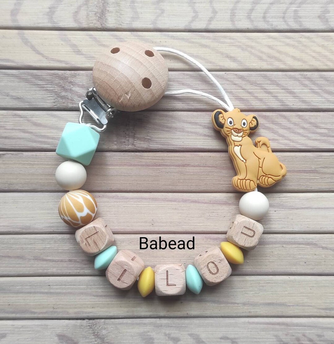 Personalized Lion King Simba Style Pacifier Clip First Name Mint ...