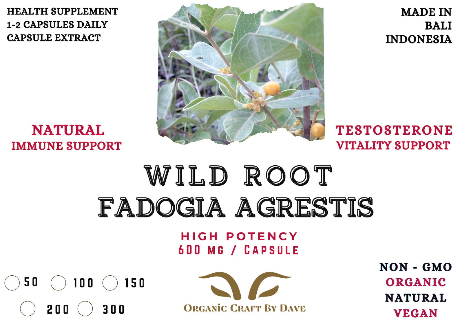 Organic Pure Fadogia Agrestis Capsules 600 Mg 10:1 Extract - Etsy UK