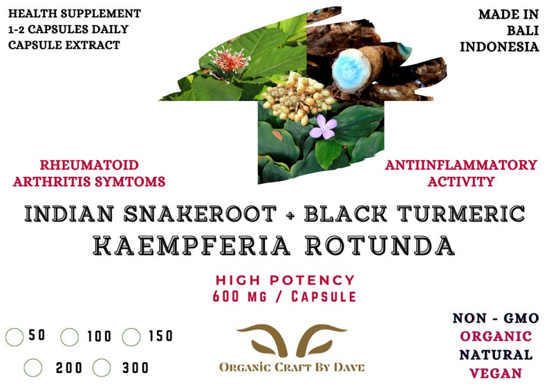 Indian Snakeroot Black Turmeric Kaempferia Rotunda Capsules Extract 600 ...