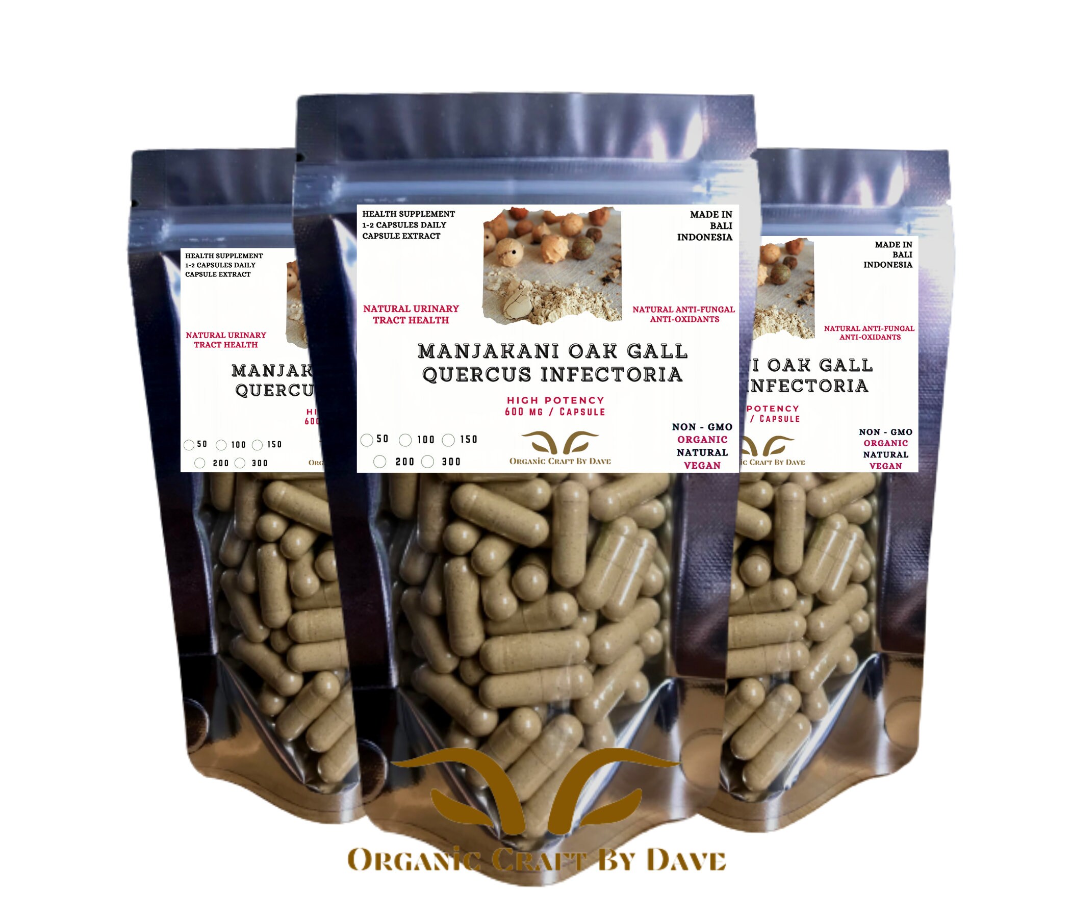 Organic Oak Gall Capsule 600 Mg Pura Quercus Infectoria Extract ...