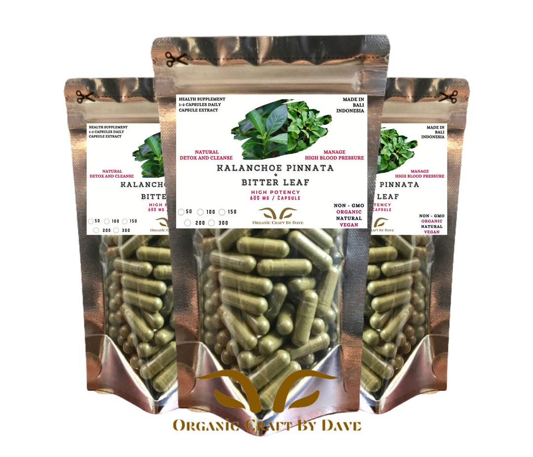 Organic Kalanchoe Pinnata + Bitter Leaf Capsules Extract Vegetarian ...