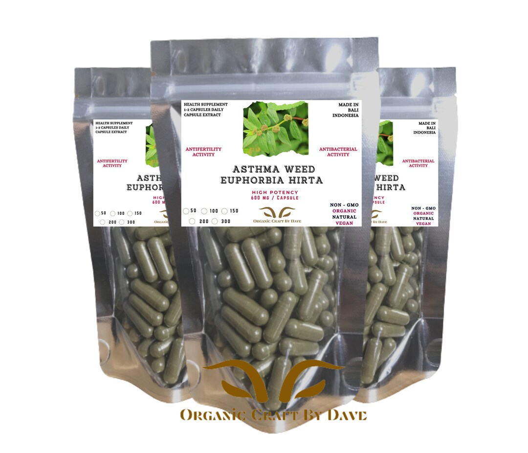 Organic Asthma Plant 600 Mg Vegetarian Capsules Pure Euphorbia Hirta ...