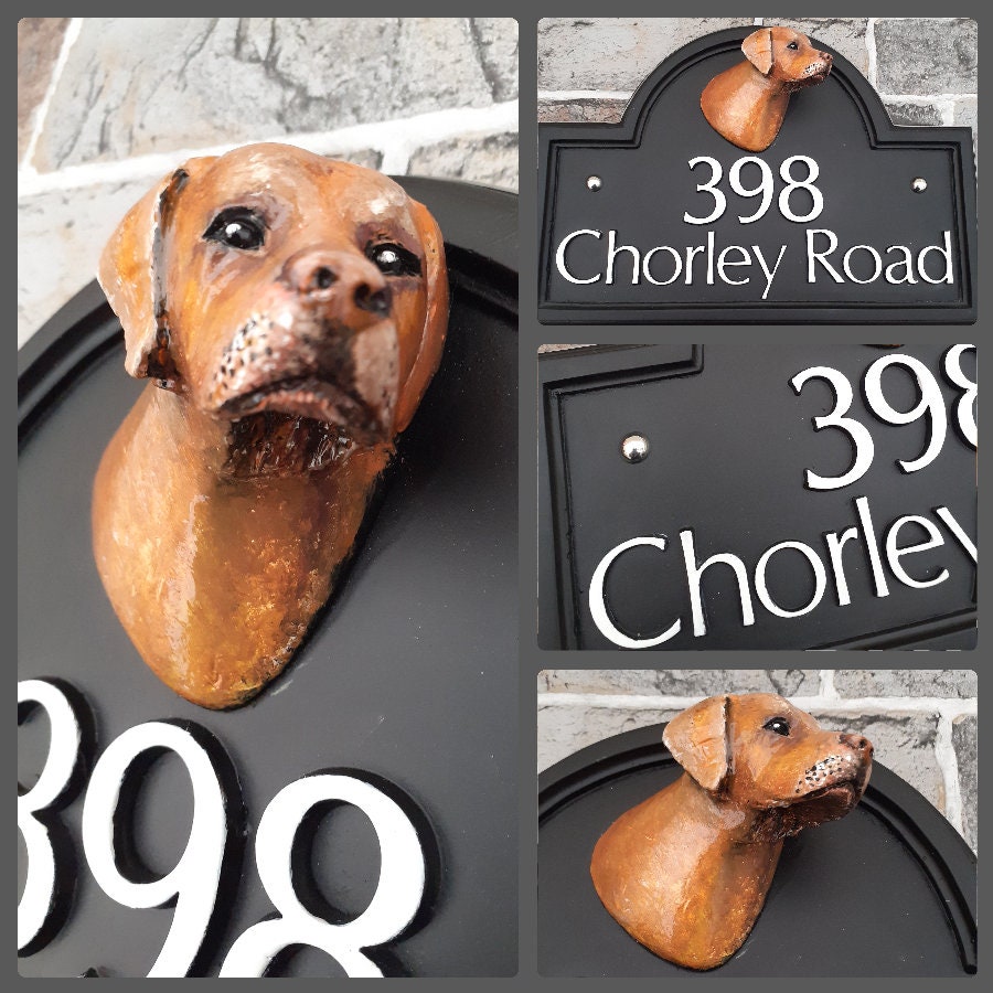 Traditional House Name House Sign Hand-painted Dog Labrador | Etsy