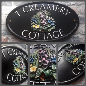 Personalised Solid Cast Resin House Name Sign | Woodland Bouquet ...