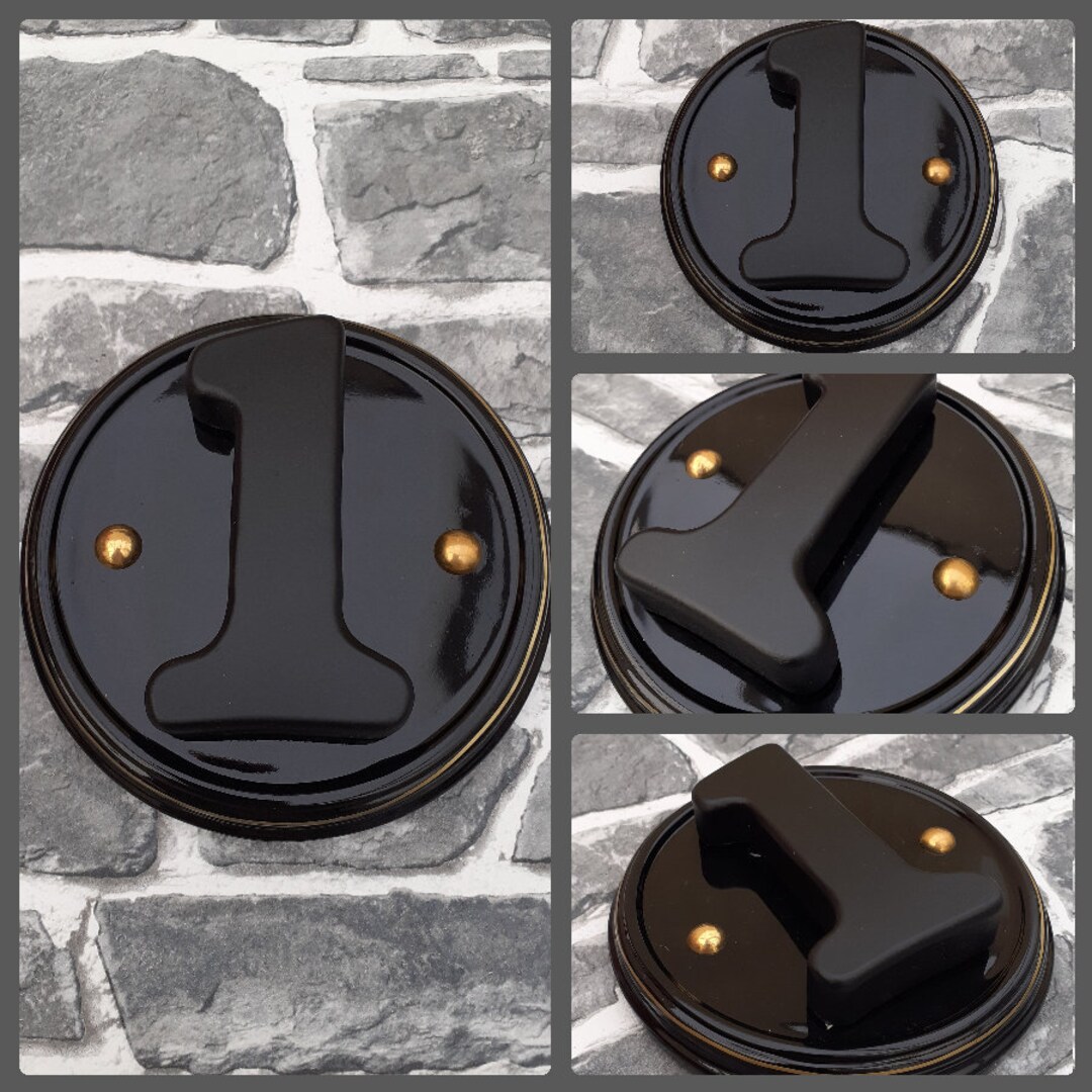 CHUNKY NUMBERS Round Solid Cast Resin House Sign, Traditional With a ...