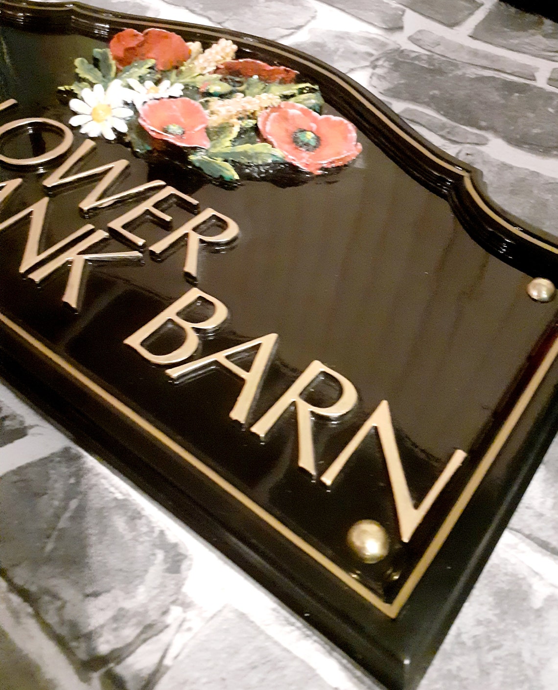 Traditional House Number Sign Hand-painted Poppy Flowers - Etsy UK