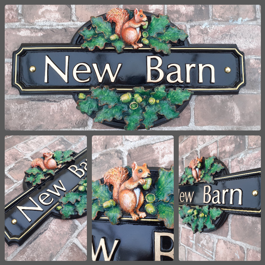 Personalised Hand Painted Oval House Number Sign With Squirrel - Etsy