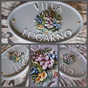 Personalised Solid Cast Resin House Name Sign | Woodland Bouquet ...