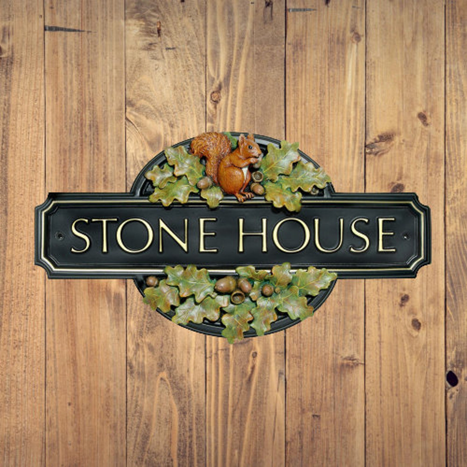 Personalised Hand Painted Oval House Number Sign With Squirrel - Etsy