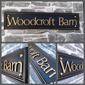 Rectangle Style Solid Cast Resin House Name/number Sign, Bespoke ...