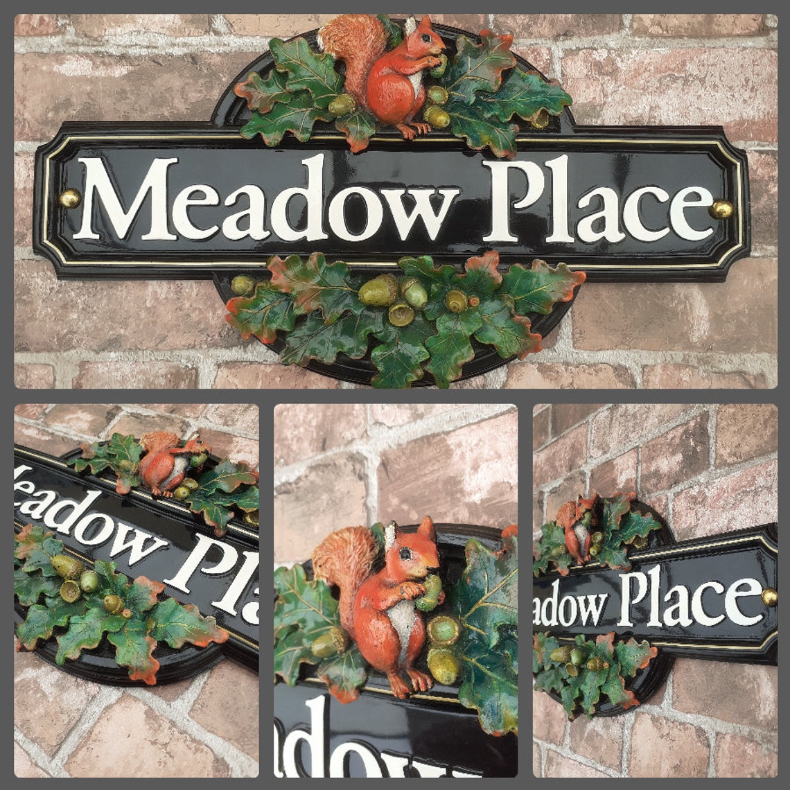 Personalised Hand Painted Oval House Number Sign With Squirrel - Etsy