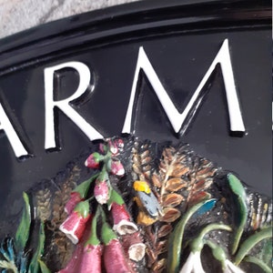 Personalised Solid Cast Resin House Name Sign Woodland Bouquet ...