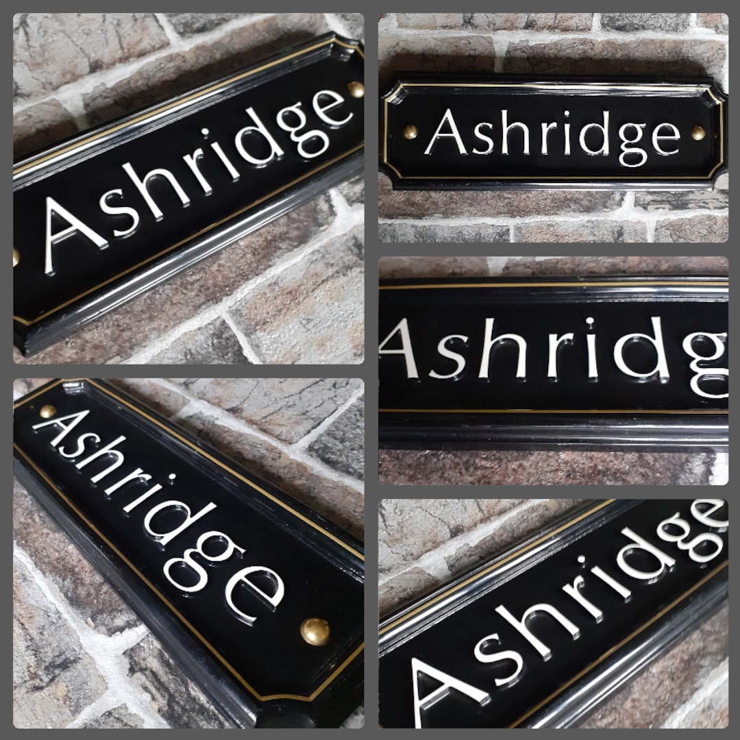 Traditional Rectangle Solid Cast Resin House Name/number Sign ...