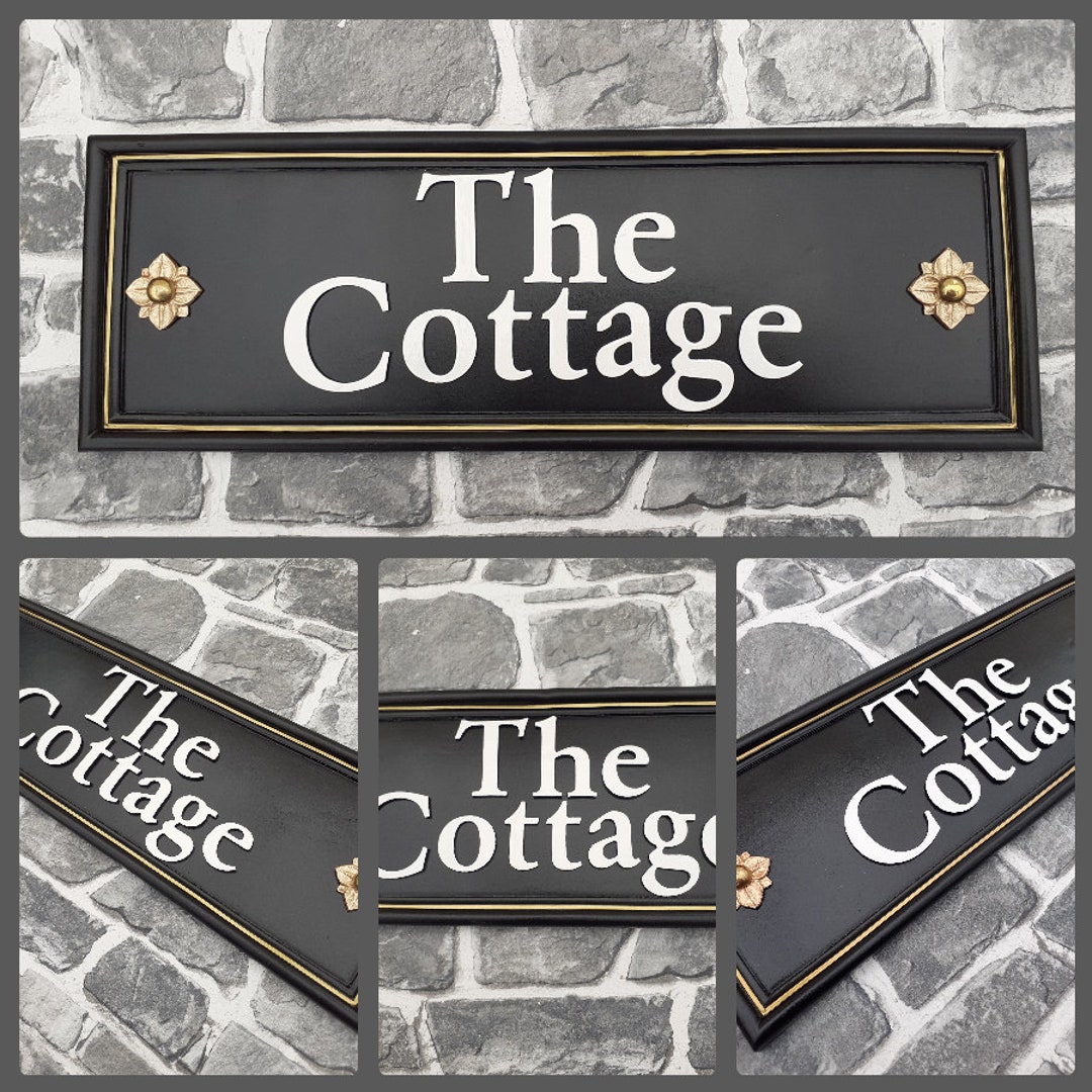 Rectangle Style Solid Cast Resin House Name/number Sign, Bespoke ...