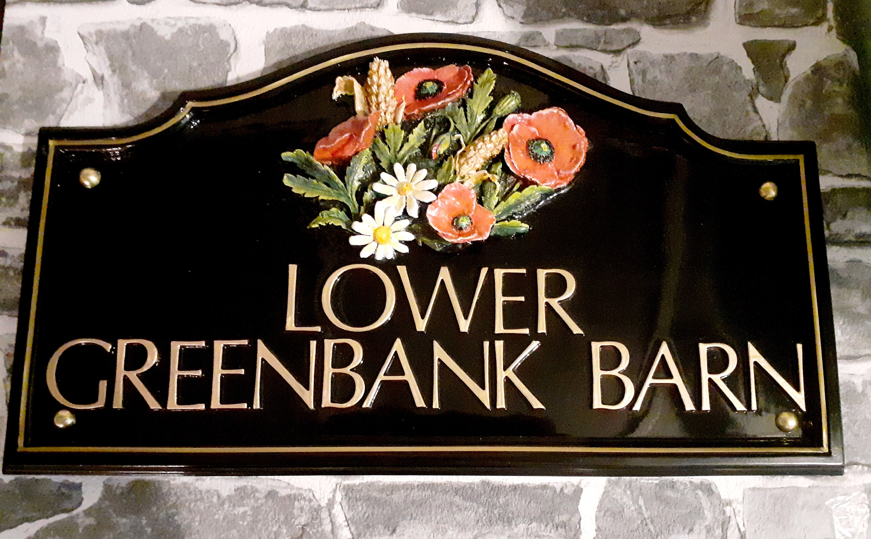 Traditional House Number Sign Hand-painted Poppy Flowers - Etsy UK