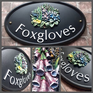 Personalised Solid Cast Resin House Name Sign | Woodland Bouquet ...