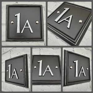Square Solid Cast Resin House Number Sign Various Colours Available ...
