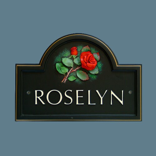 Traditional House Name Sign Hand-painted Rose Sculpture - Etsy Australia