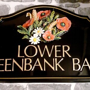 Traditional House Number Sign Hand-painted Poppy Flowers - Etsy UK