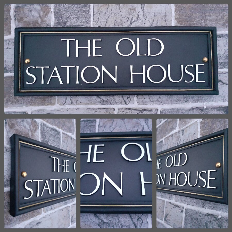 Rectangle Style Solid Cast Resin House Name/number Sign - Etsy