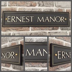 Rectangle Style Solid Cast Resin House Name/number Sign, Bespoke ...