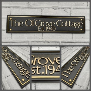 Rectangle Style Solid Cast Resin House Name/number Sign, Bespoke ...