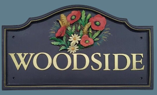 Traditional House Number Sign Hand-painted Poppy Flowers - Etsy UK