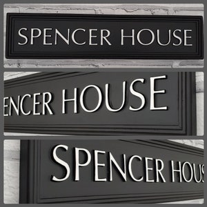 Rectangle Style Solid Cast Resin House Name/number Sign, Bespoke ...