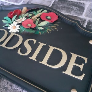 Traditional House Number Sign Hand-painted Poppy Flowers - Etsy UK