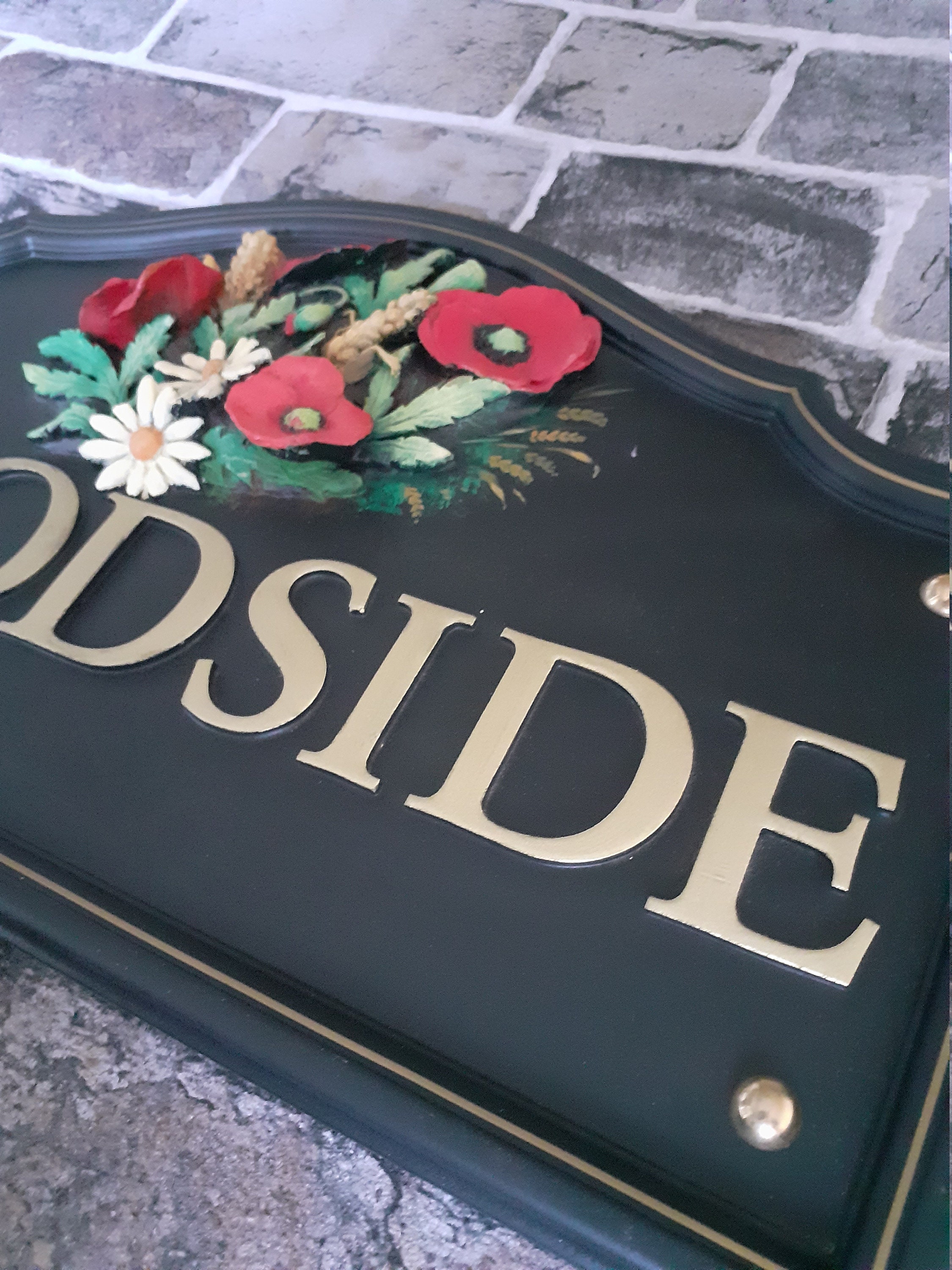 Traditional House Number Sign Hand-painted Poppy Flowers - Etsy UK