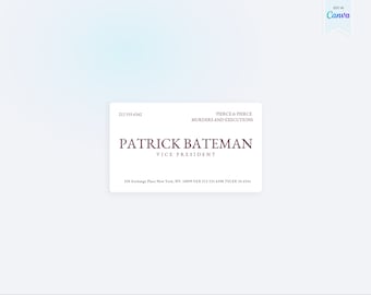 American Psycho Patrick Bateman Business Card - Etsy