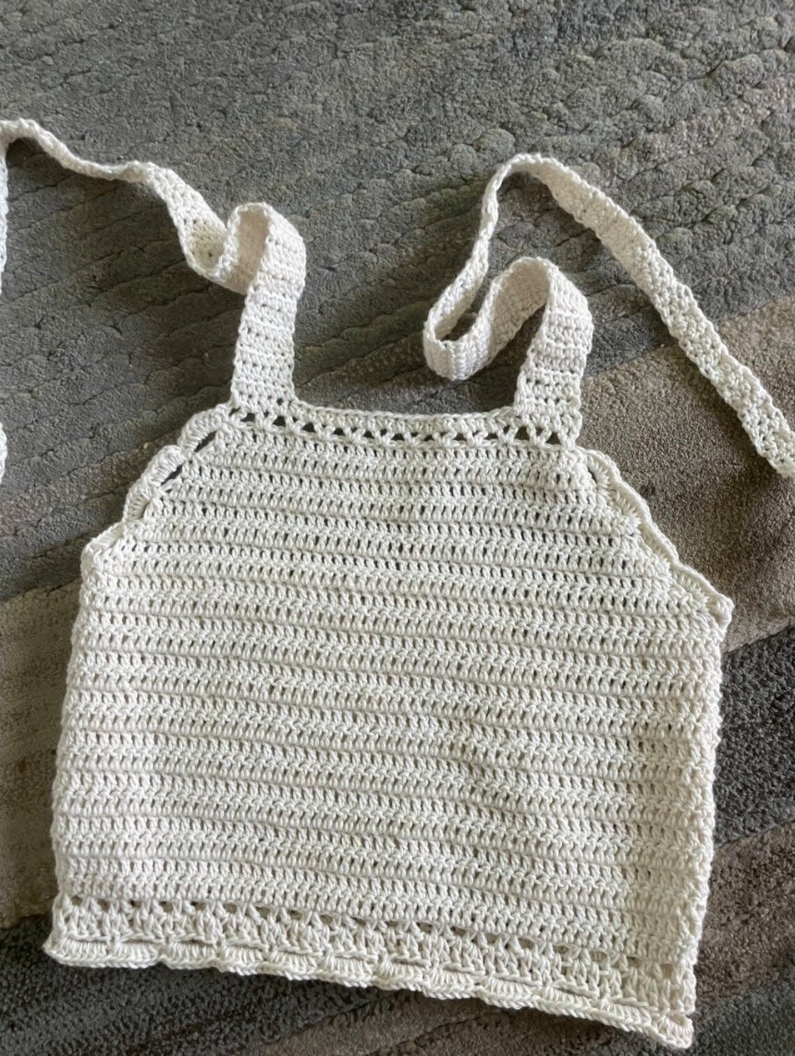 Ollies Boho Beachwear. Crochet Pattern Girls Boho Halter Top Size 3-4 ...