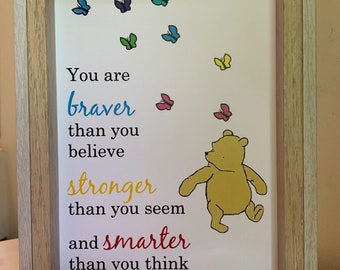 Winnie the Pooh Braver Than You Believe and Stronger Than You - Etsy