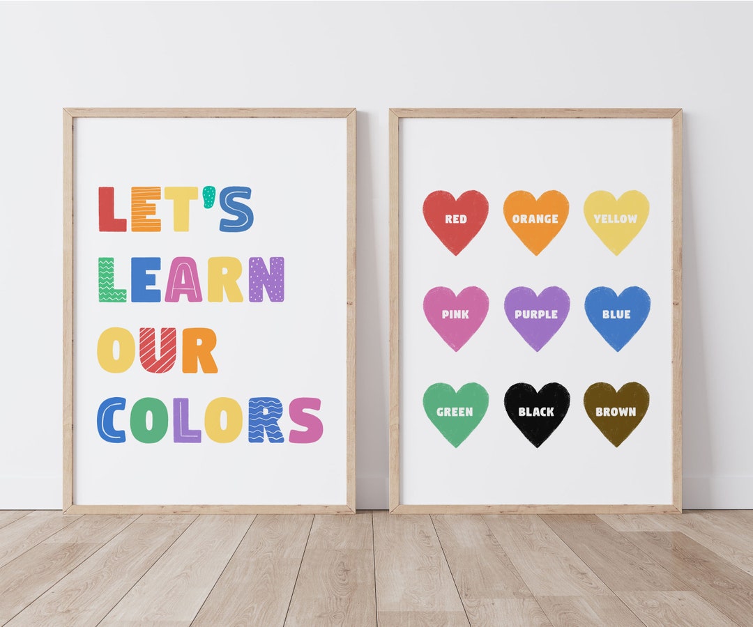 Let's Learn Our Colors Wall Art Learning Colors Poster - Etsy