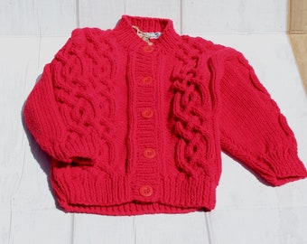 Mens Red Cable Knit Sweater - Etsy