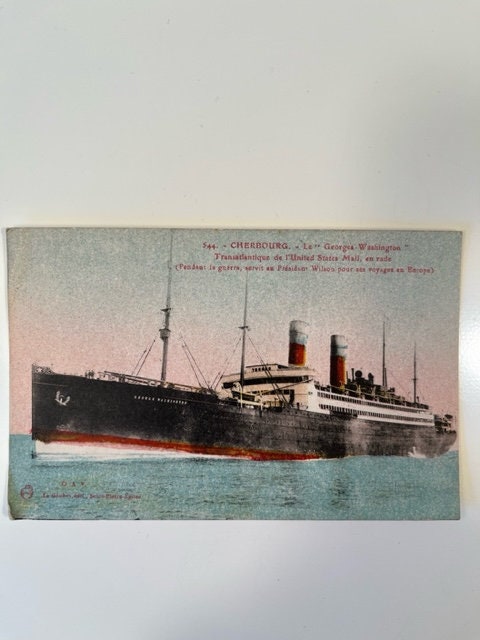 SS George Washington Colorized Postcard Vintage 1940s - Etsy