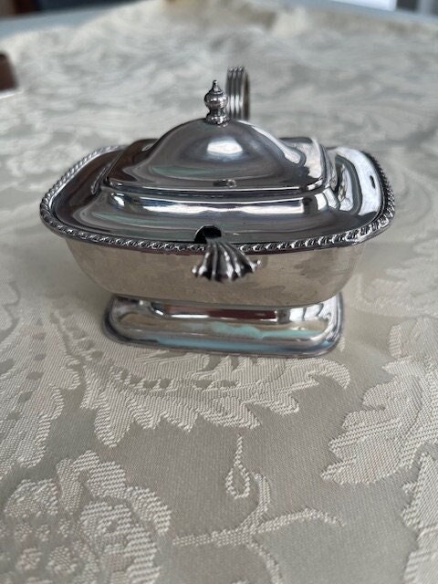 Antique Silver Lidded Salt Cellar and Spoon Sterling - Etsy