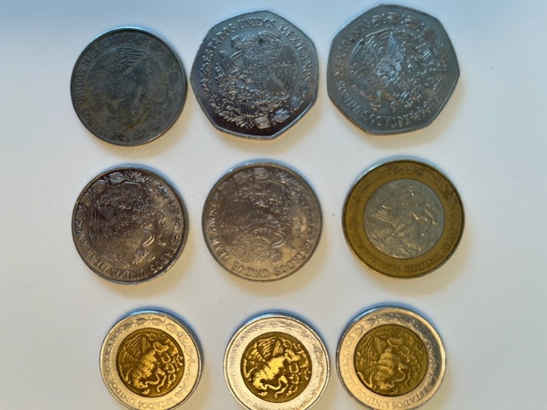 1970s 1990s Mexican Pesos Coins Set of 9 - Etsy