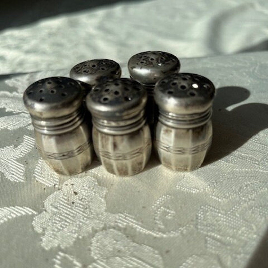 Sterling Miniature Salt and Pepper Shakers Set of 5 - Etsy